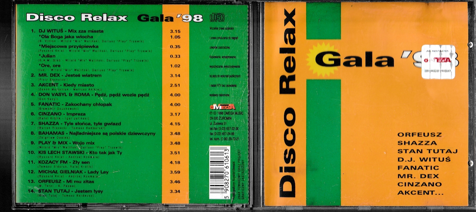 Płyta CD Disco Relax Gala '98 Shazza Akcent Omega ...
