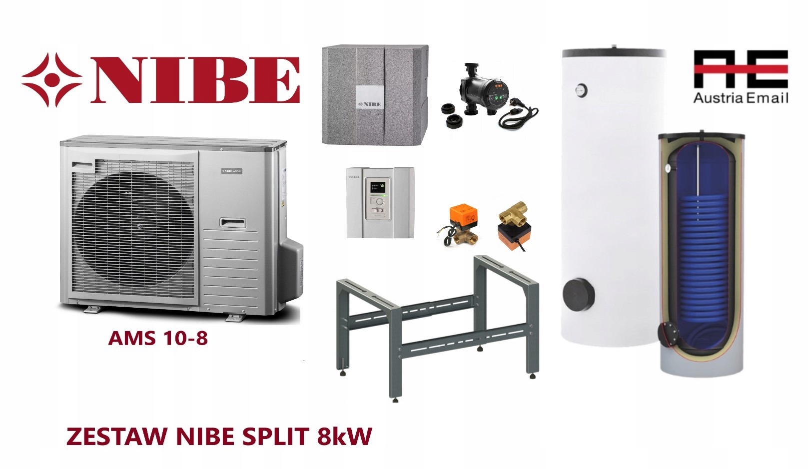 POMPA CIEPŁA NIBE SPLIT AMS 10-8 ZESTAW ! (064033) • Cena, Opinie • Pompy ciepła 15073753239 ...