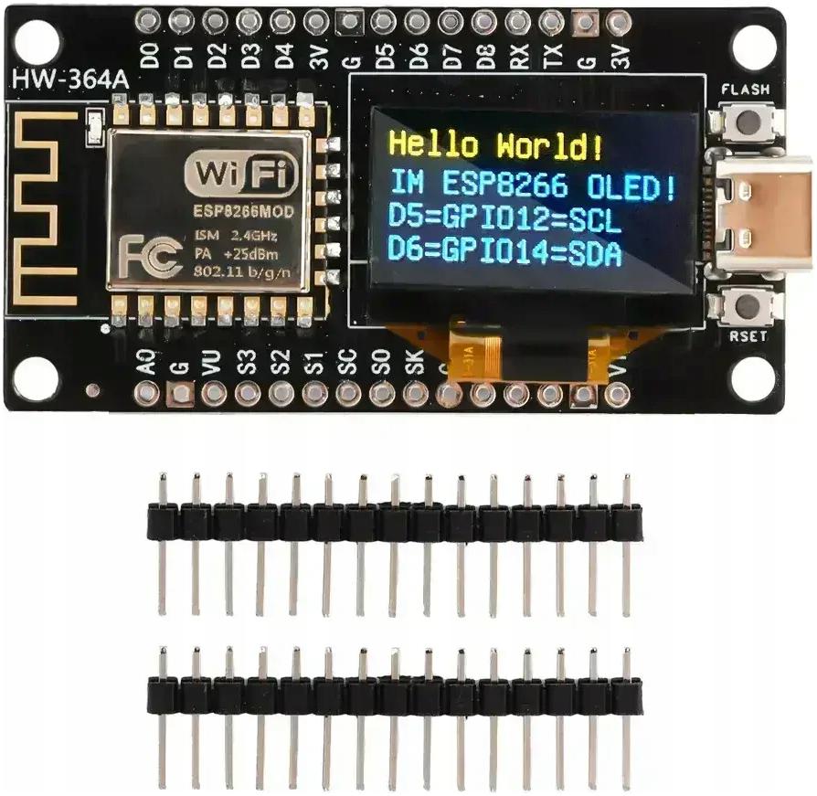 ESP8266 NODEMCU V3 OLED 0.96 128X64 S USB-C NA ARDUINO IDE / MICROPYTHON za 184 Kč - Allegro