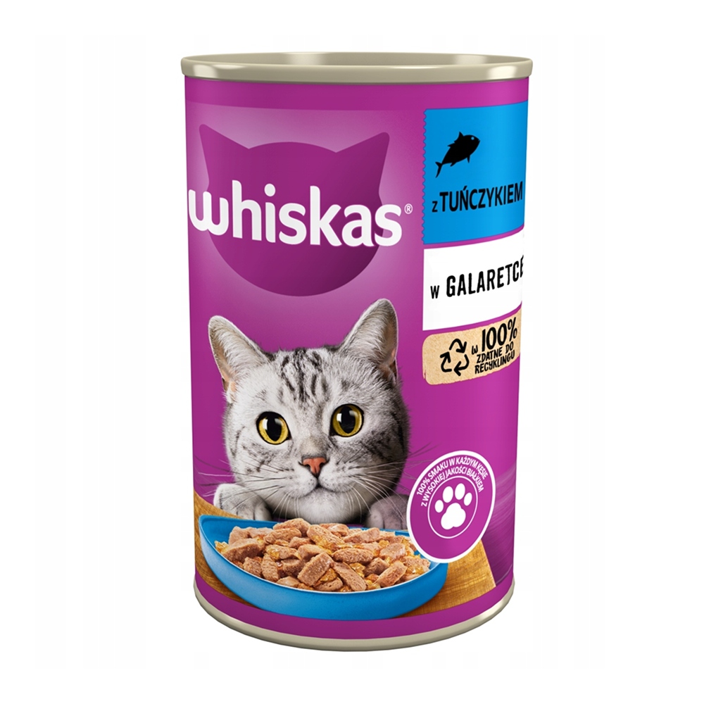 MOKRA KARMA WHISKAS DLA KOTA Z TUŃCZYKIEM W GALARETCE 400G ...