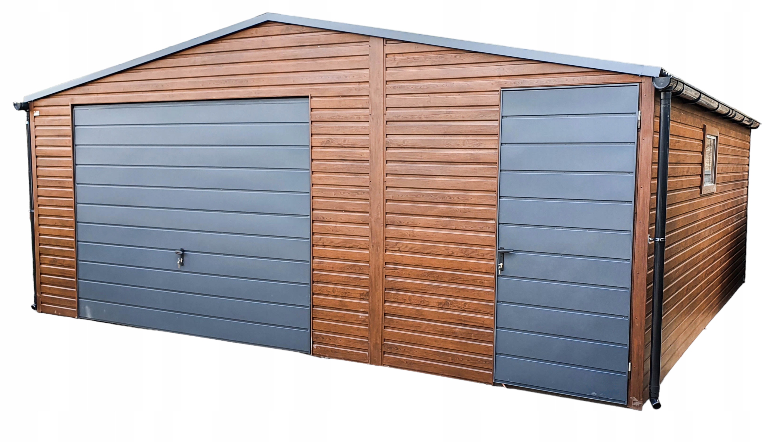 GARAŻ BLASZANY 6x5,8 + drzwi + okno drewnopodobny • Cena, Opinie ...