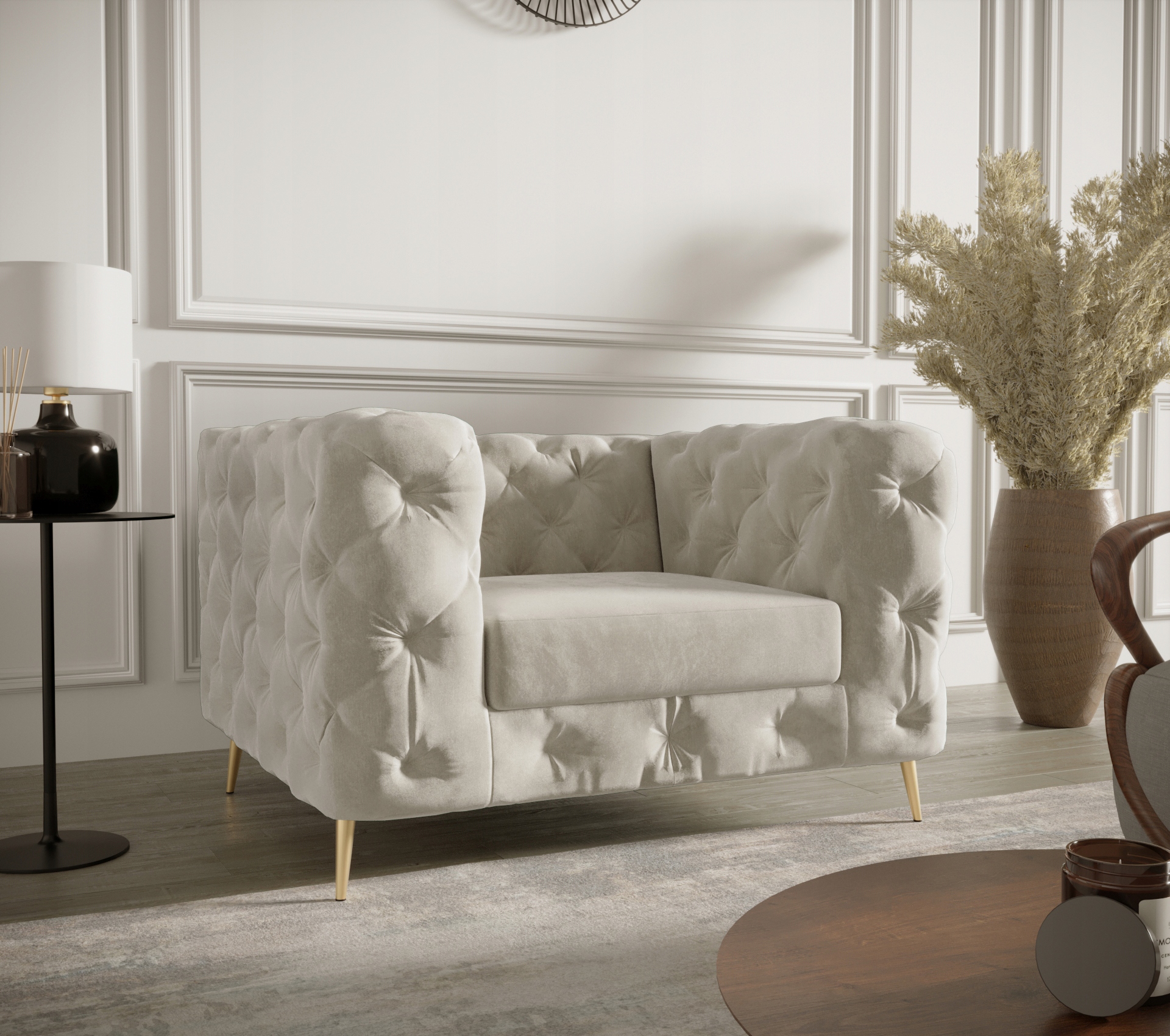 Fotel Chesterfield Pikowany Angielski 115 EN Meble - porównaj ceny - Allegro.pl