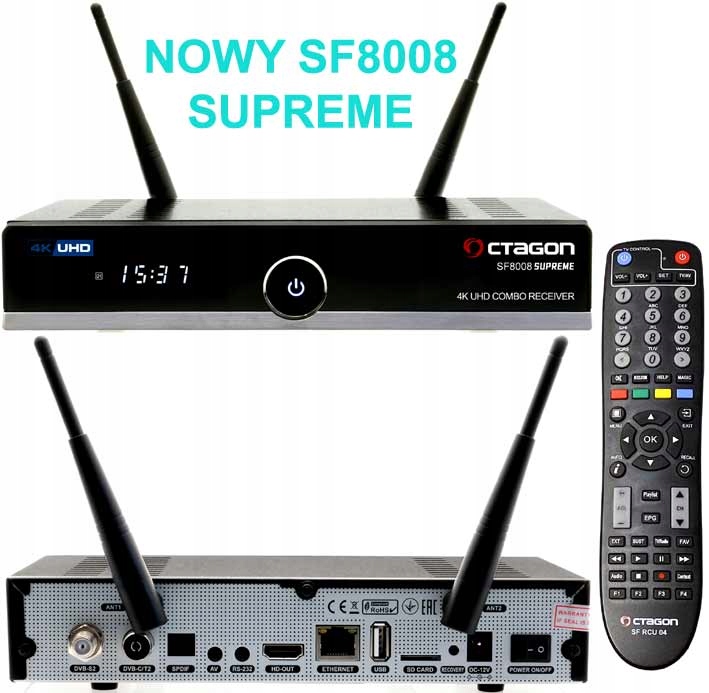 Dekoder DVB-S2, DVB-T2 Octagon SF8008 Supreme Combo - Sklep, Opinie ...