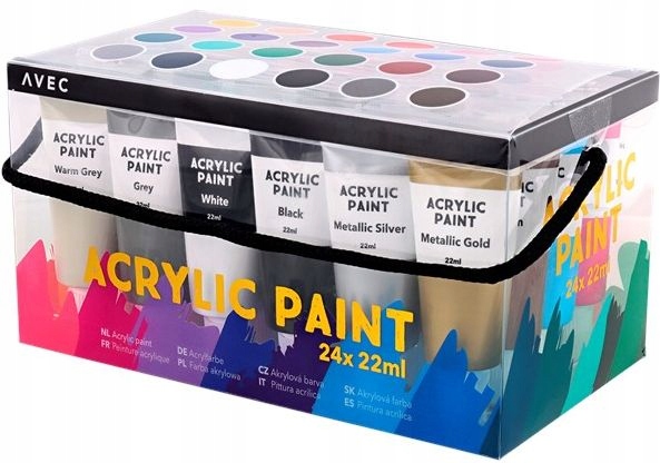 Farby Akrylowe Akryl Farba Zestaw 22 ml x 24 szt 13345108160 - Allegro.pl