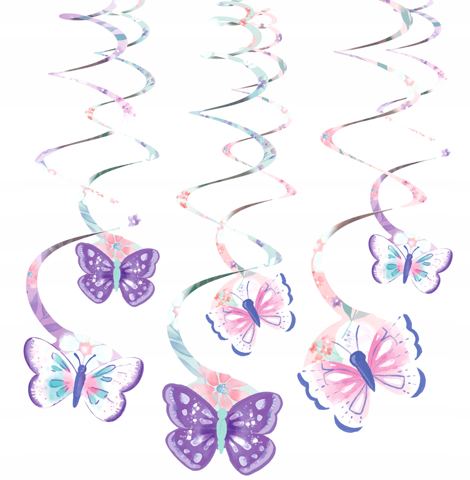 Dekoracje wiszące Amscan Flutter motyle 61 cm 6 szt. (0194099036399 ...