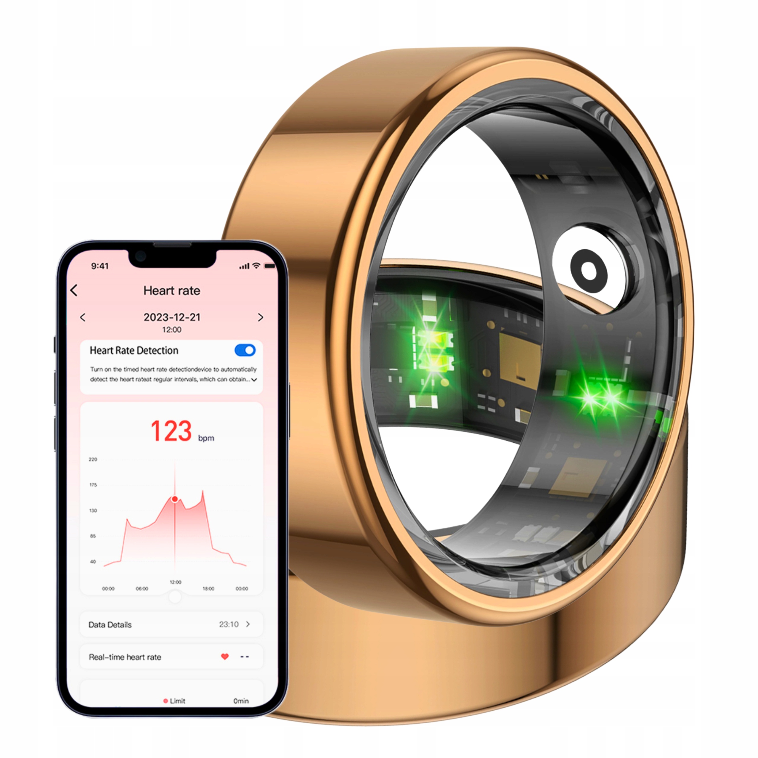 Smartring Colmi R02 19.8mm Smart Ring Roz. 10 Ip68 Monitor Snu Złoty ...