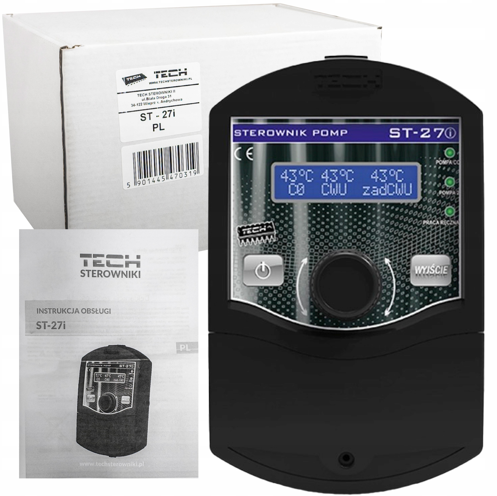 STEROWNIK REGULATOR ST-27i STEROWNIK DO POMPY C.O. + CWU TECH (WG.14.0124) • Cena, Opinie ...