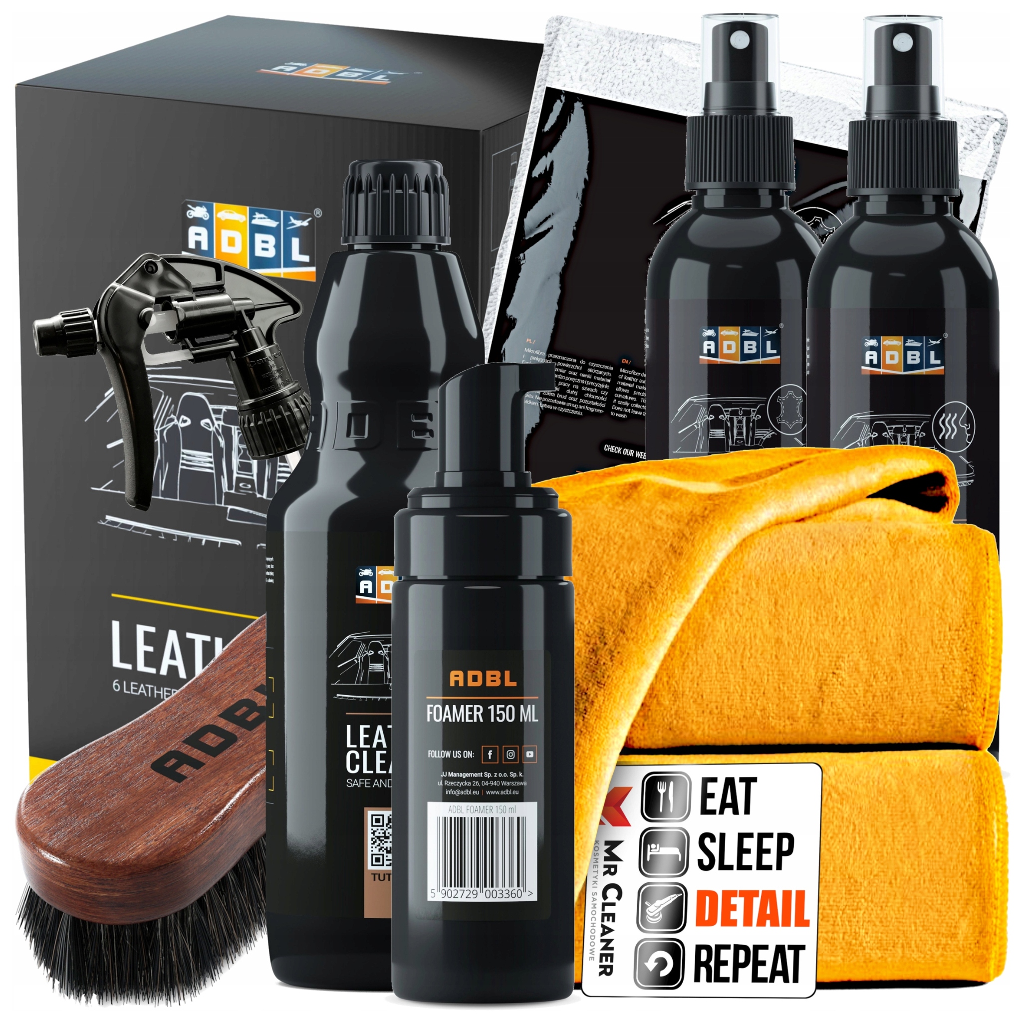 ADBL ZESTAW LEATHER KIT ŚRODEK DO CZYSZCZENIA SKÓRY W SAMOCHODZIE AUCIE 5902729003223 za 125 ...