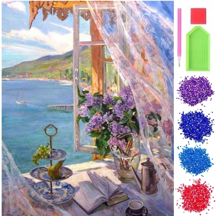 HAFT DIAMENTOWY MOZAIKA DIAMENTOWA 5D OKNO WIDOK 13358212262 - Allegro.pl