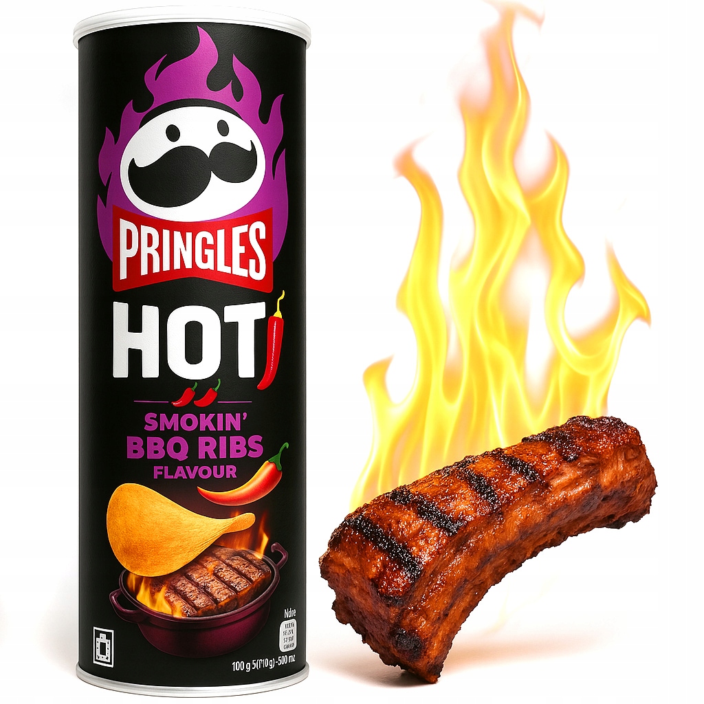PRINGLES 165G Chipsy BBQ Ribs - Pikantna przyjemność (5053990175949 ...