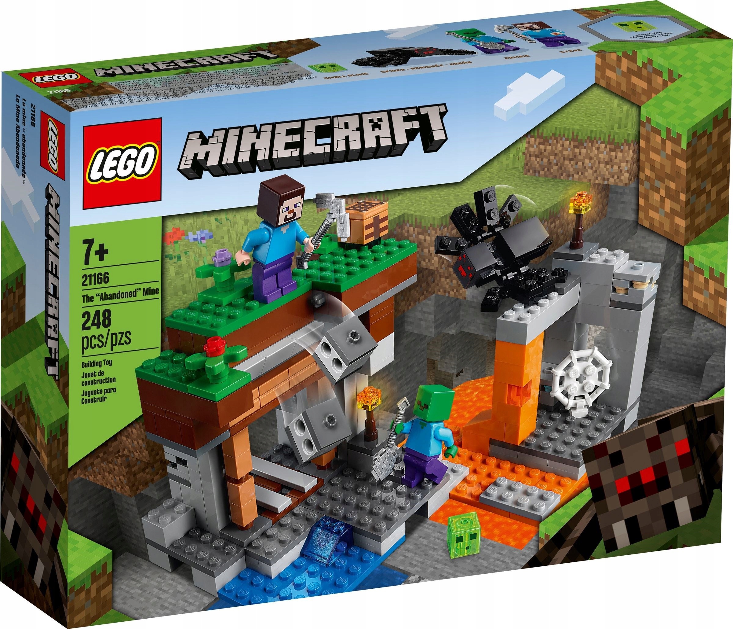 LEGO MINECRAFT 21166 KOPALNIA STEVE PAJĄK ZOMBIE (5702016913446) • Cena ...