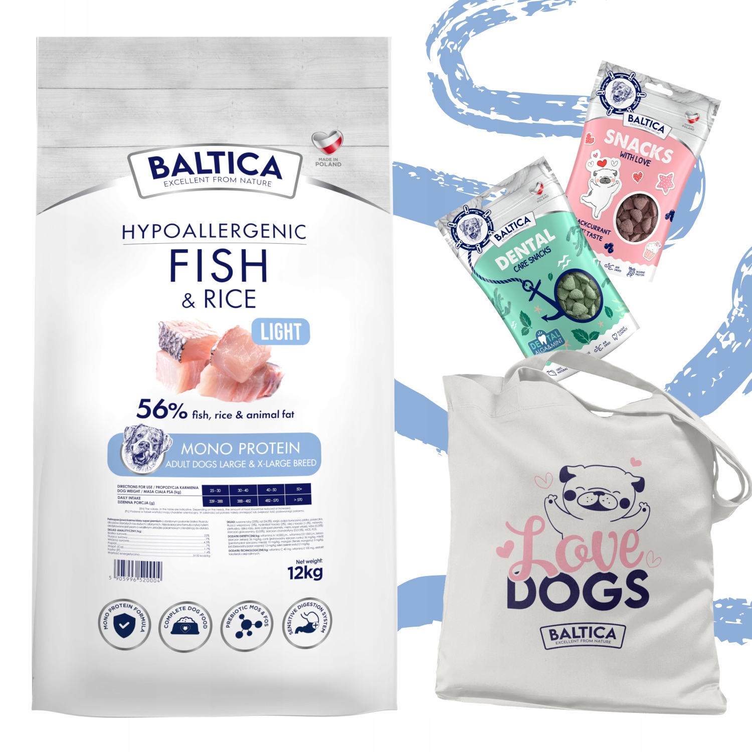 BALTICA HYPOALLERGENIC FISH & RICE LIGHT L/XL 12 KG KARMA ...
