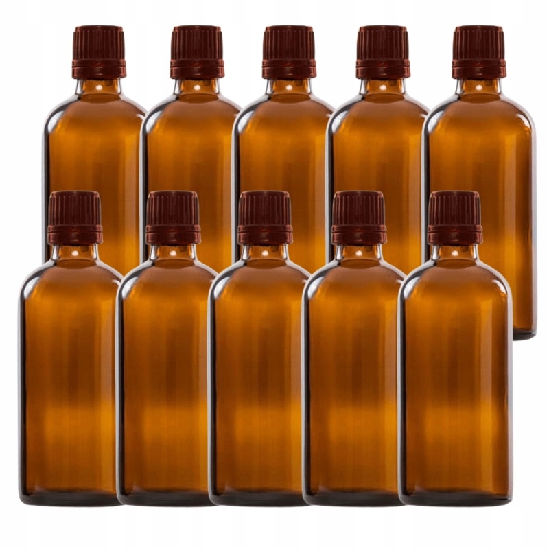 100ml x10 Butelka szklana brązowa z kroplomierzem 13305673134 - Allegro.pl