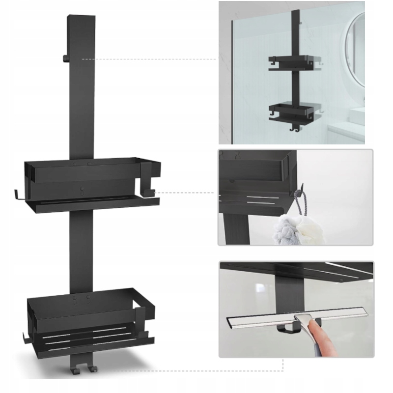 NOWOCZESNA PÓŁKA WISZĄCA POD PRYSZNIC DO ŁAZIENKI PRYSZNICOWA KOSZ ...
