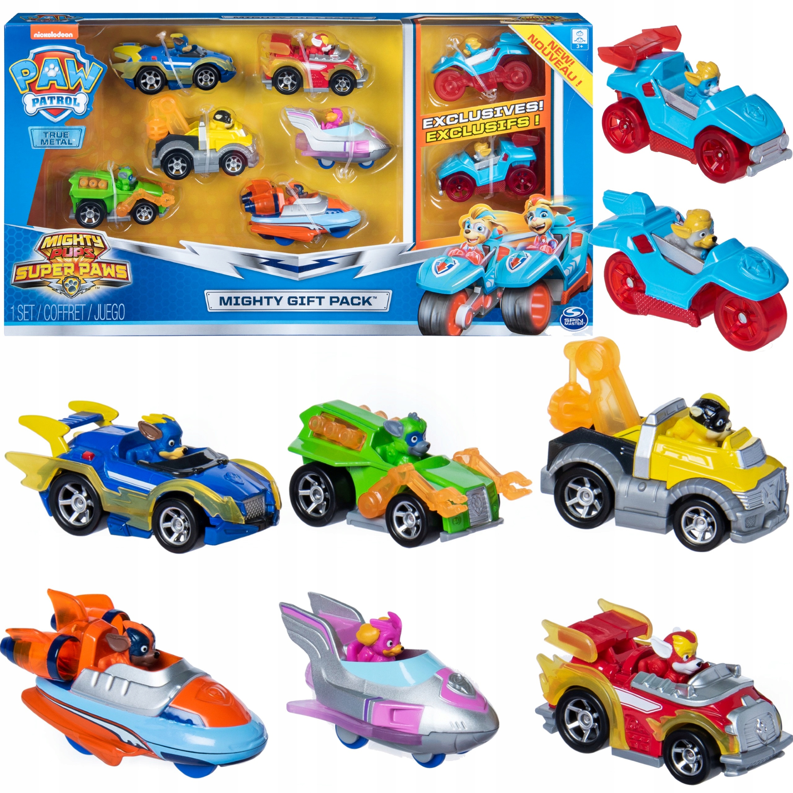 PSI PATROL MIGHTY PUPS ZESTAW 8 POJAZDÓW METALOWYCH TRUE METAL ...