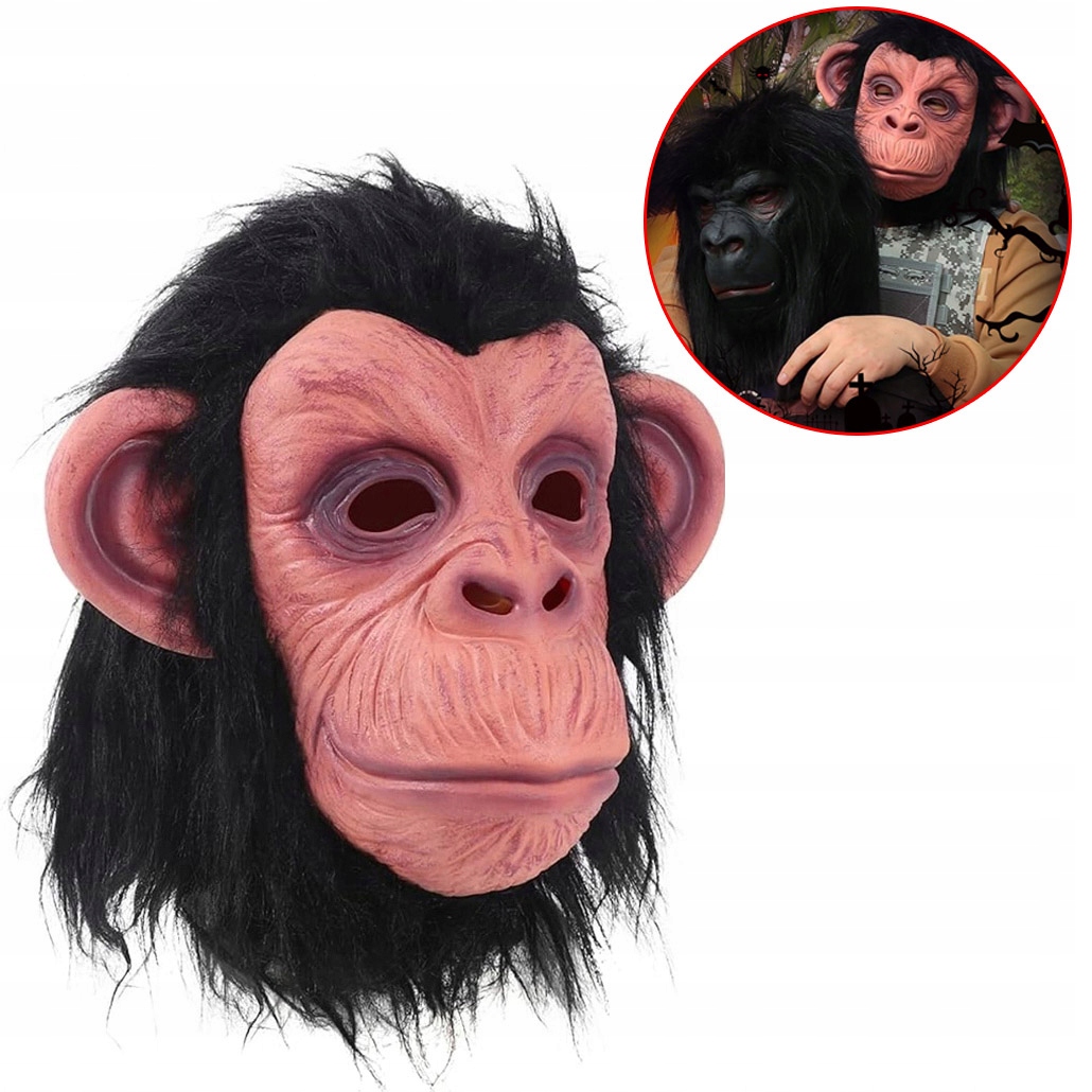 MASKA HALLOWEEN OPICE GORILA LATEXOVÁ REALISTICKÝ KOSTÝM DOSPĚLÝ za 232 ...