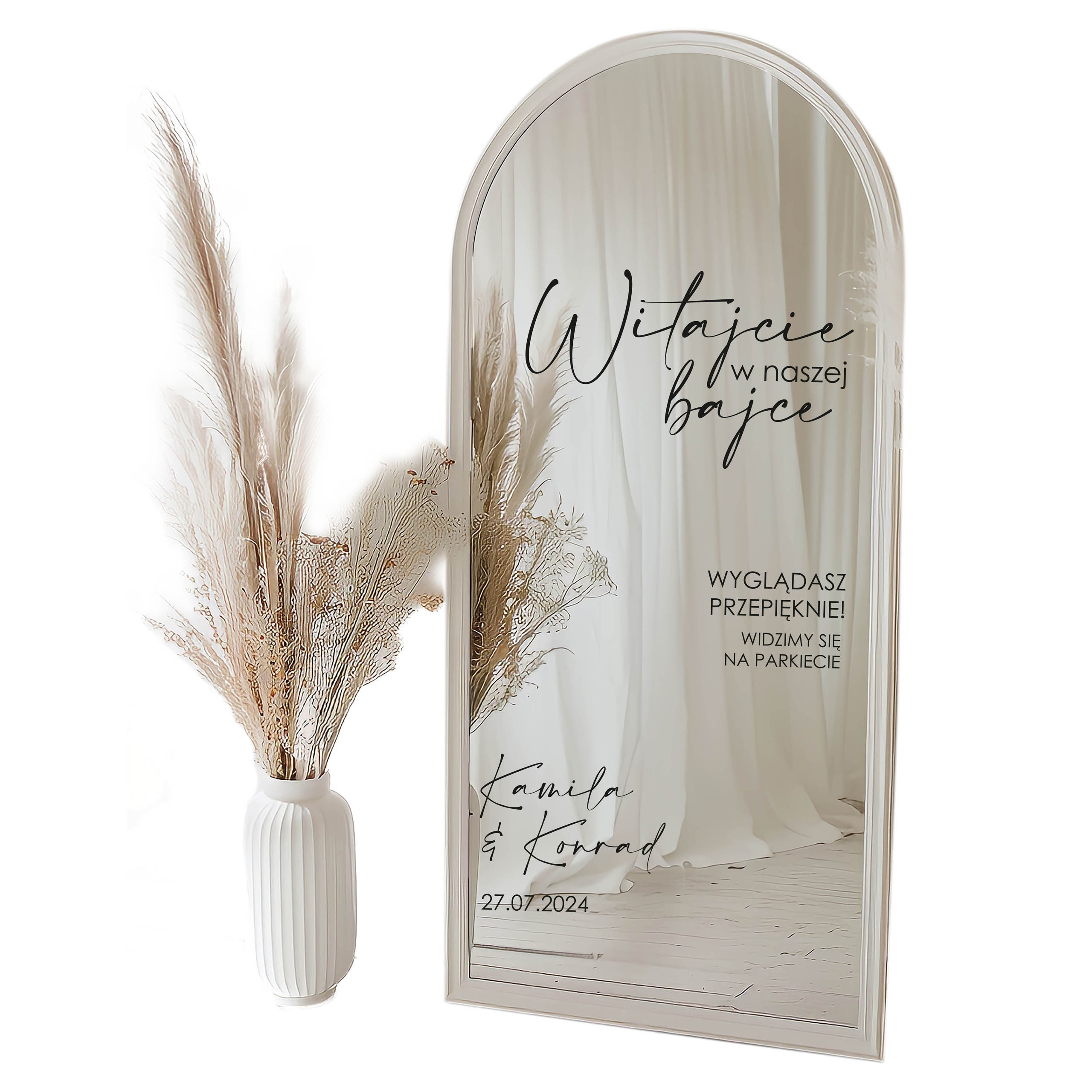 NAKLEJKI na lustro ŚLUB WESELE TABLICA POWITALNA Naklejka LUSTRO imienne • Cena, Opinie • Litery ...