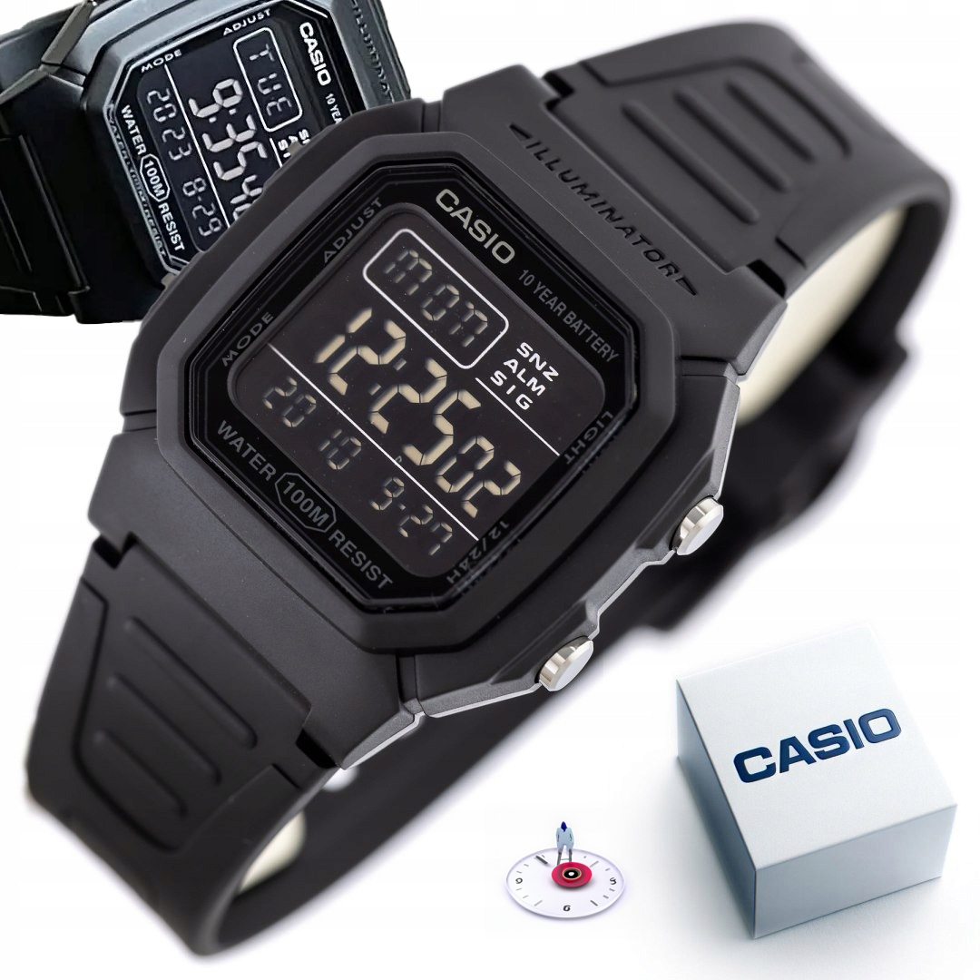 Casio zegarek męski W-800H-1BVES (5907367240597) • Cena, Opinie • Męskie 17196600069 • Allegro