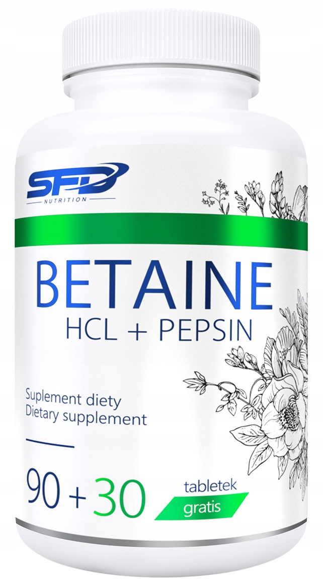 SFD BETAINE HCL Betaina + PEPSYNA 120tab TRAWIENIE 12324442273 - Allegro.pl