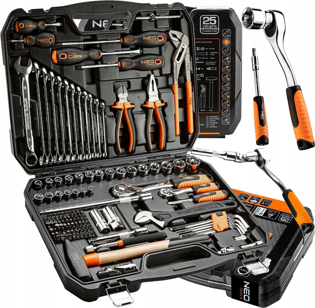 NEO TOOLS KLUCZE NASADOWE 1/4" 1/2" ZESTAW KLUCZY NASADKI 143 ELEMENTÓW 5904563218474 za 599 ...