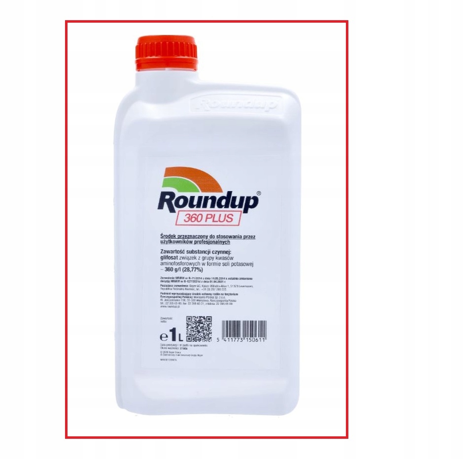 ROUNDUP 360 PLUS 1L substancja: GLIFOSAT 360g/l (5411773150611) • Cena ...
