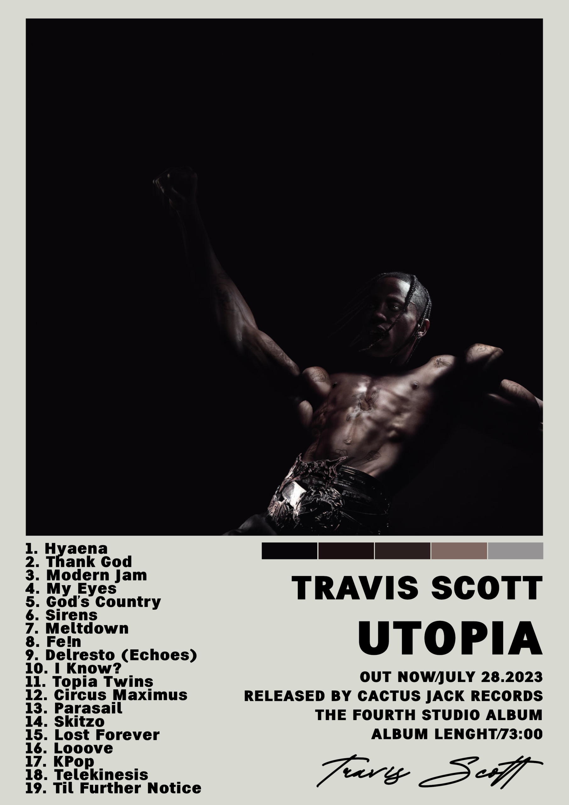 Travis Scott Utopia Plakát Bez rámu Obraz s albem Dárek za 715 Kč - Allegro