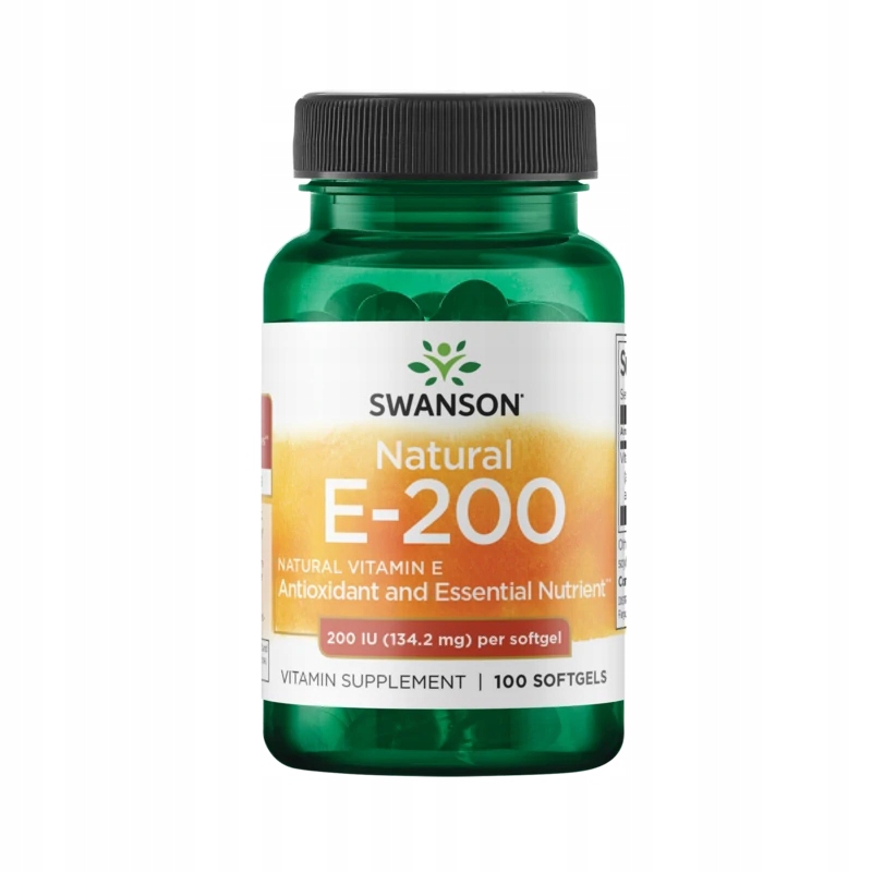 Swanson Vitamin E Přírodní 200 IU Mládí Zdravá Kůže Anémie 100 kapslí ...