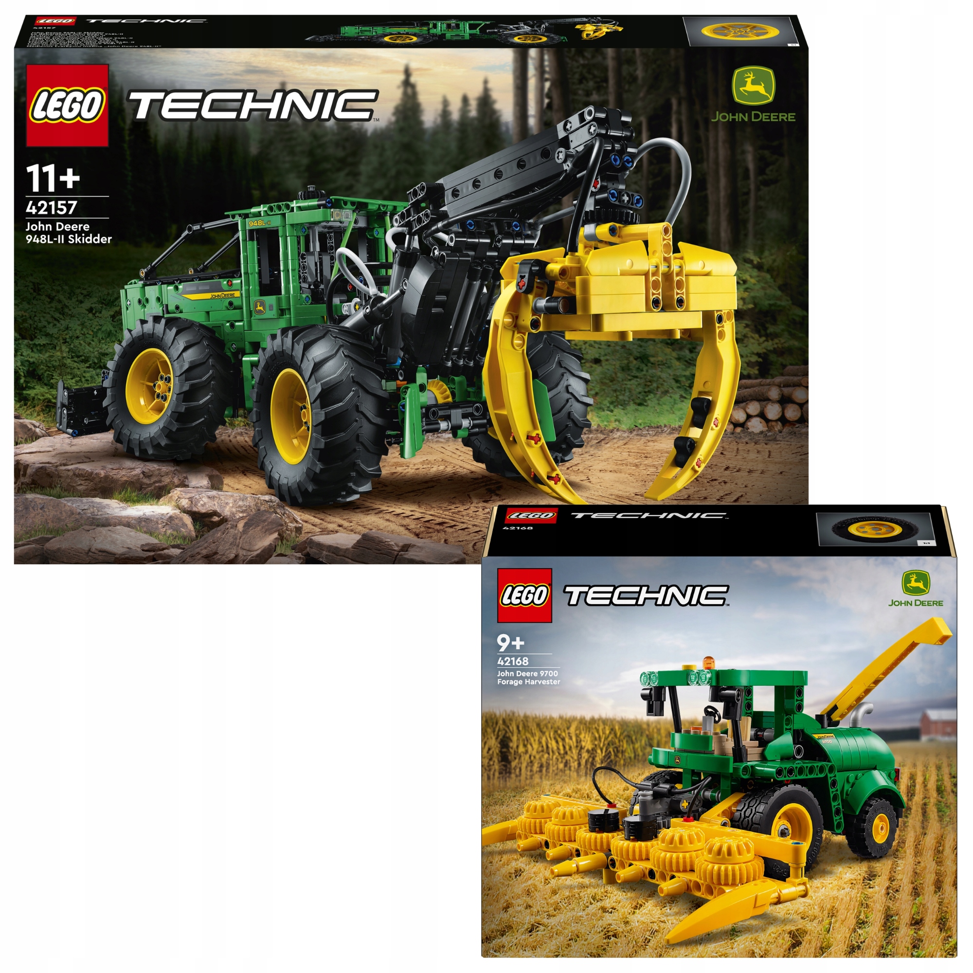 LEGO Technic 42157 Ciągnik leśny John Deere 948L-II 42168 kombajn ...
