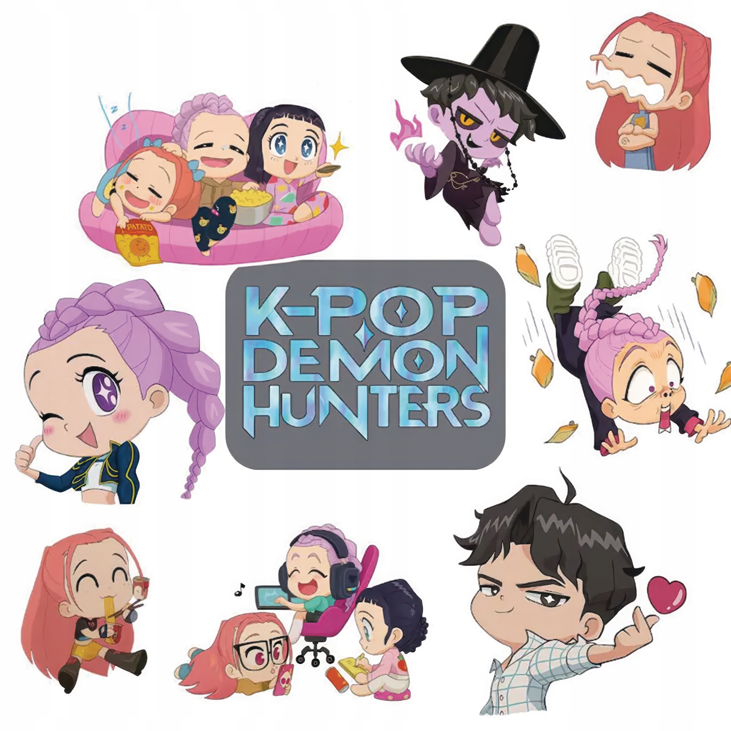 MEGA TORTAOSTYA KÉSZLET KPop DEMON HUNTERS Huntrix Saja Boys +NÉV 155 ...