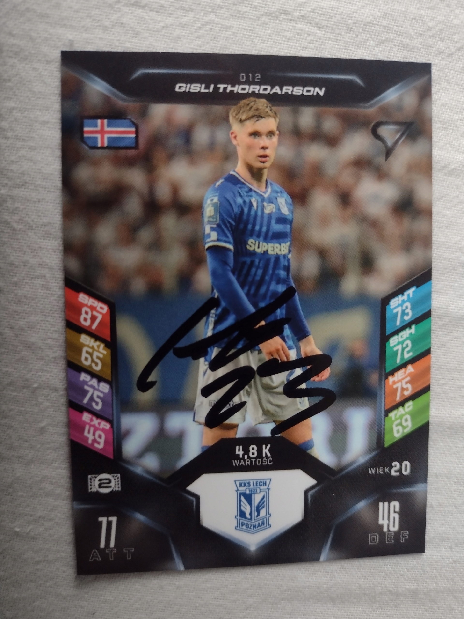Karta SportZoo Duel autograf Lech Poznań sezon 2025/26 Gisli Thordarson ...