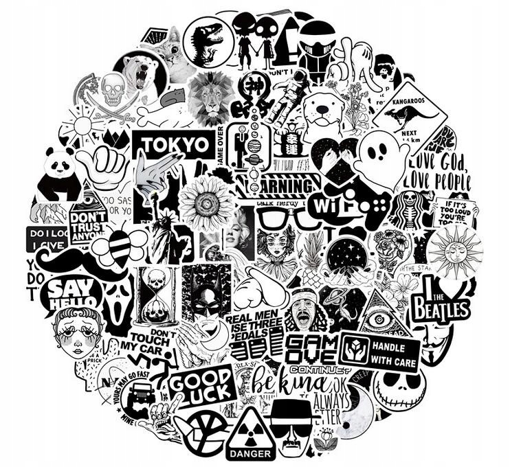NAKLEJKI BLACK WHITE WLEPY STICKER BOOM AUTO za 11,99 zł z Ruda Śląska ...
