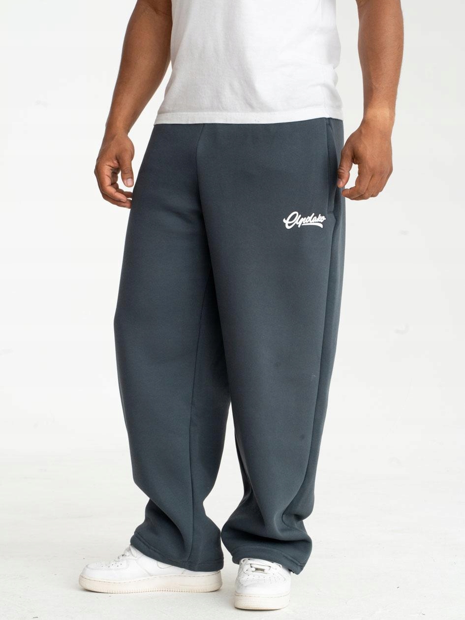 Spodnie Dresowe BAGGY MĘSKIE Grafitowe LUŹNE M 14034860709 - Allegro.pl