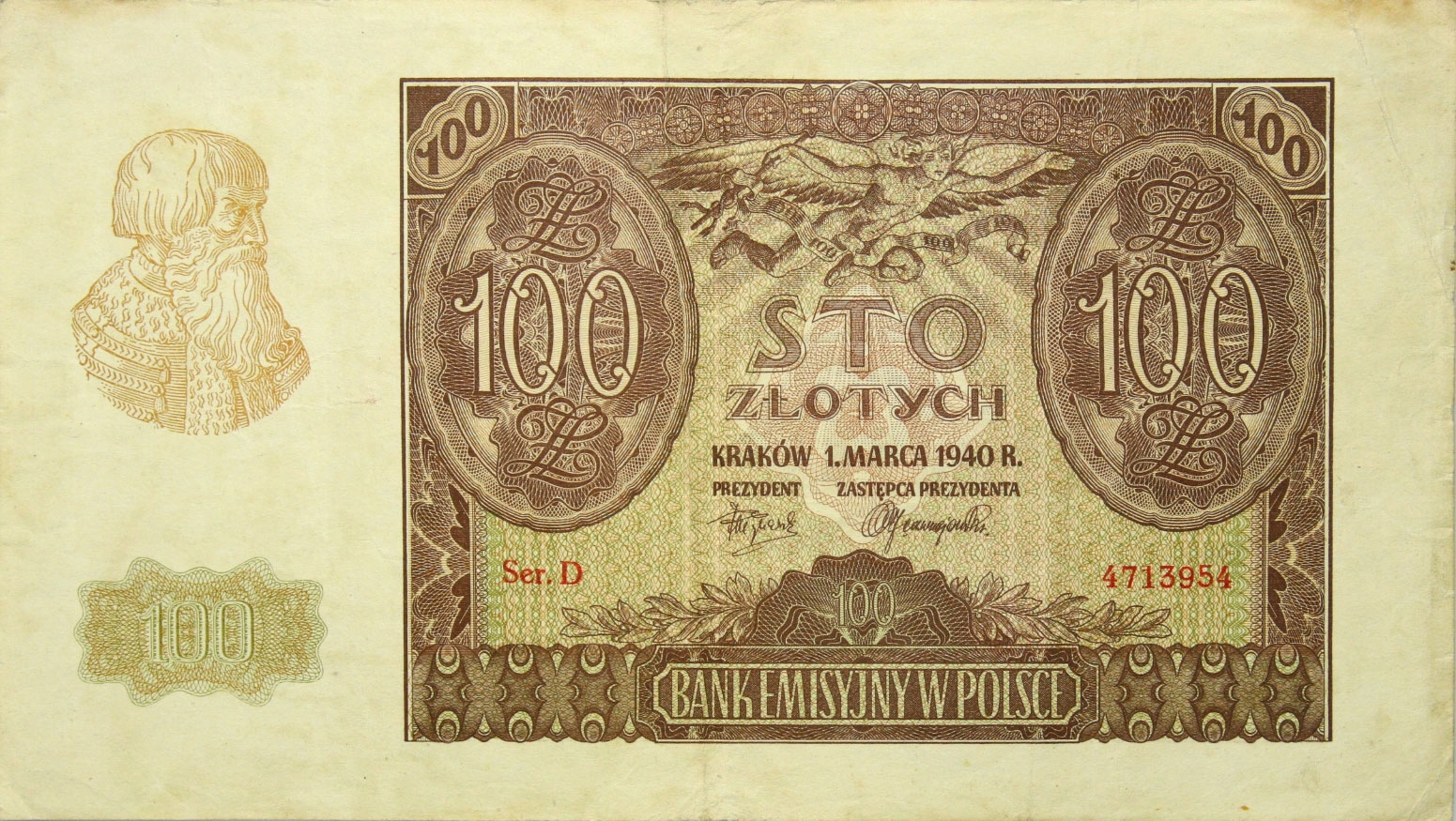 Polska - BANKNOT - 100 Złotych 1940 • Cena, Opinie • Polska 10152058514 ...