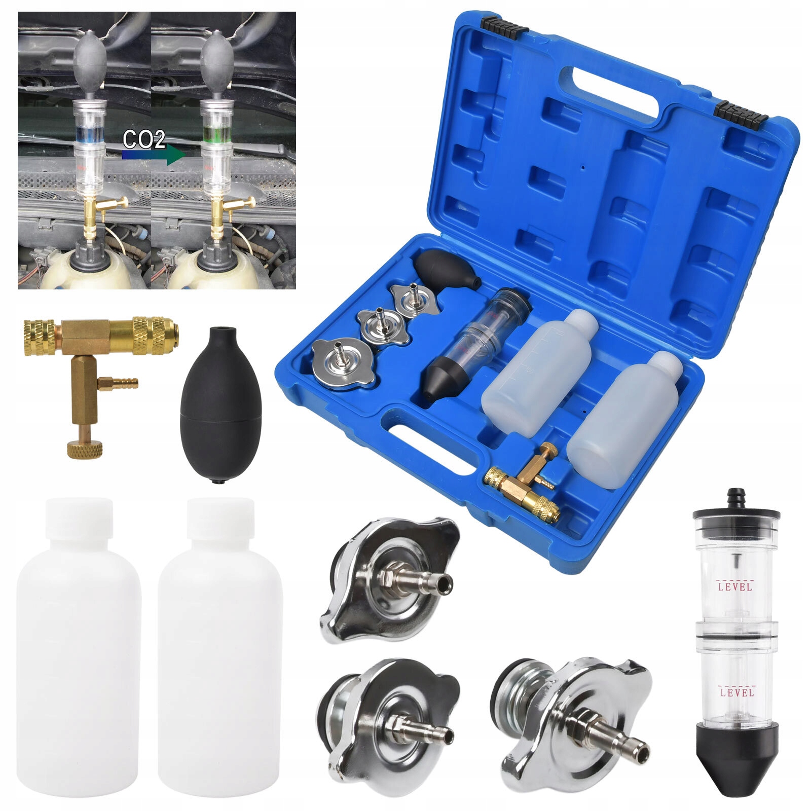 TESTER SZCZELNOŚCI USZCZELKI POD GŁOWICĄ CO2 ZESTAW ADAPTERY GŁOWICY ...