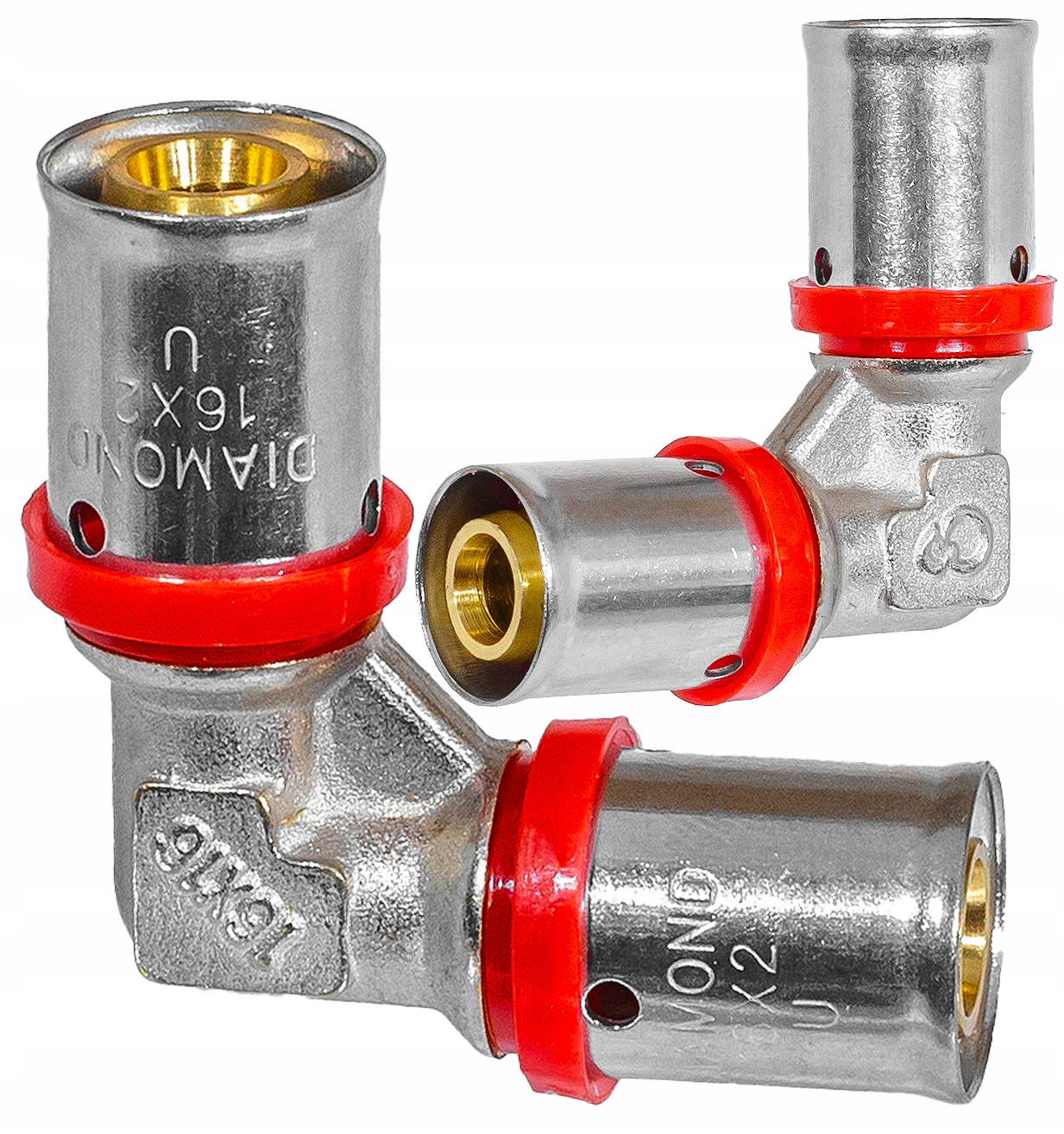 KOLANO KOLANKO RÓWNOPRZELOTOWE ZAPRAS PEX ALUPEX 16 x 16 mm TYP SZCZĘK ...