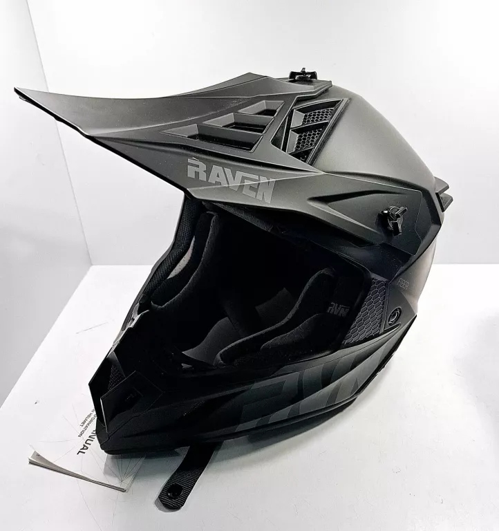 Kask Cross Raven Airborne Evo Czarny - Niska cena na Allegro