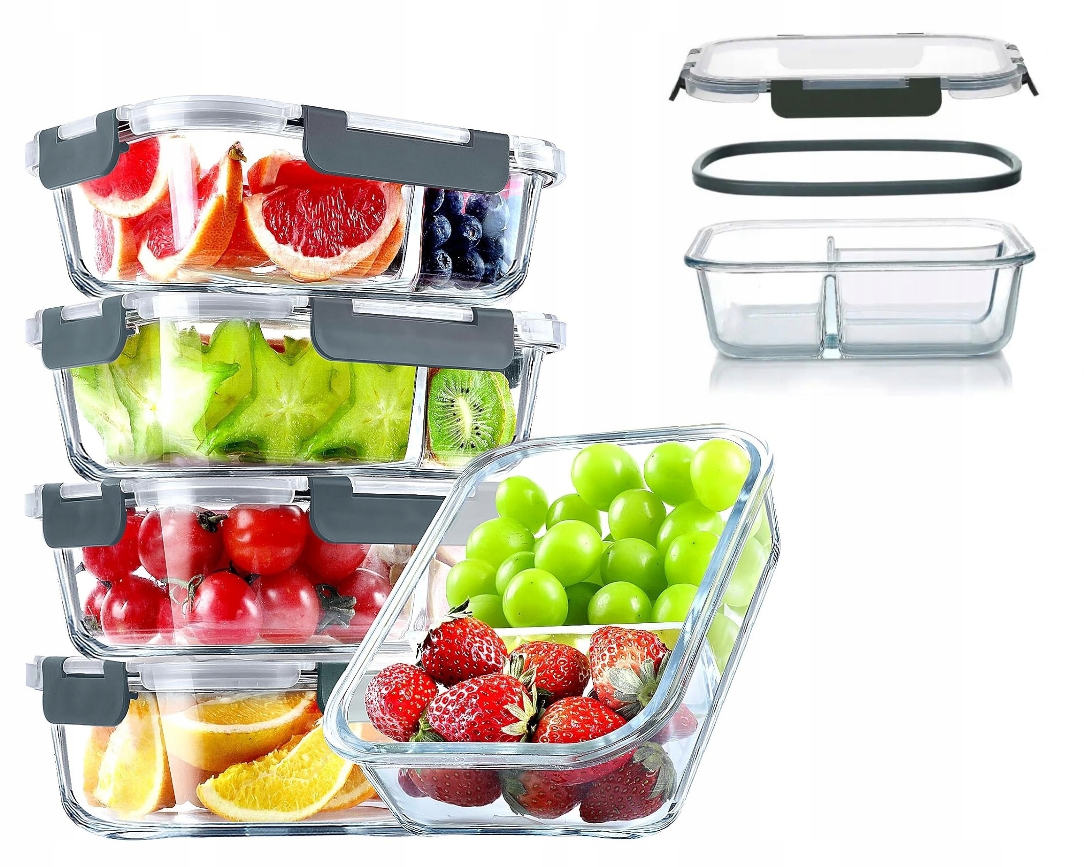 Pojemniki Szklane Dzielone - Niska cena na Allegro