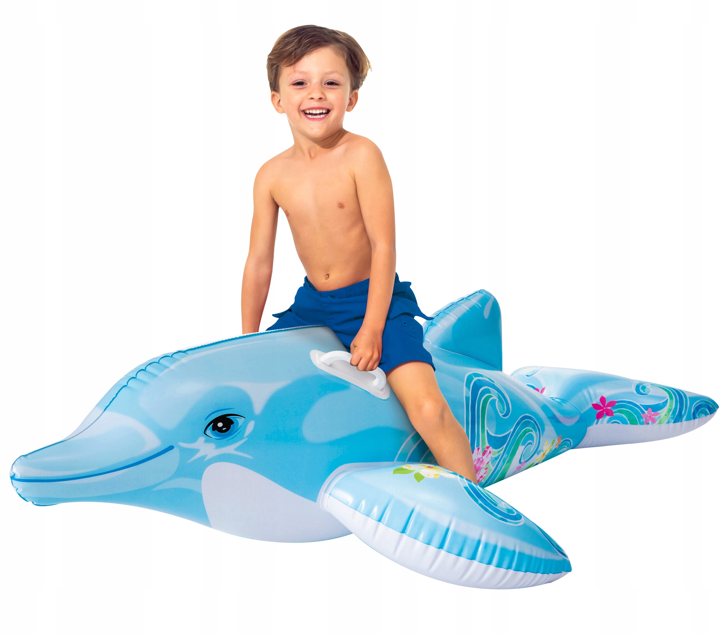 Dmuchany DELFIN Zabawka Ponton Materac d Wody Pływania Dziecka Dzieci ...