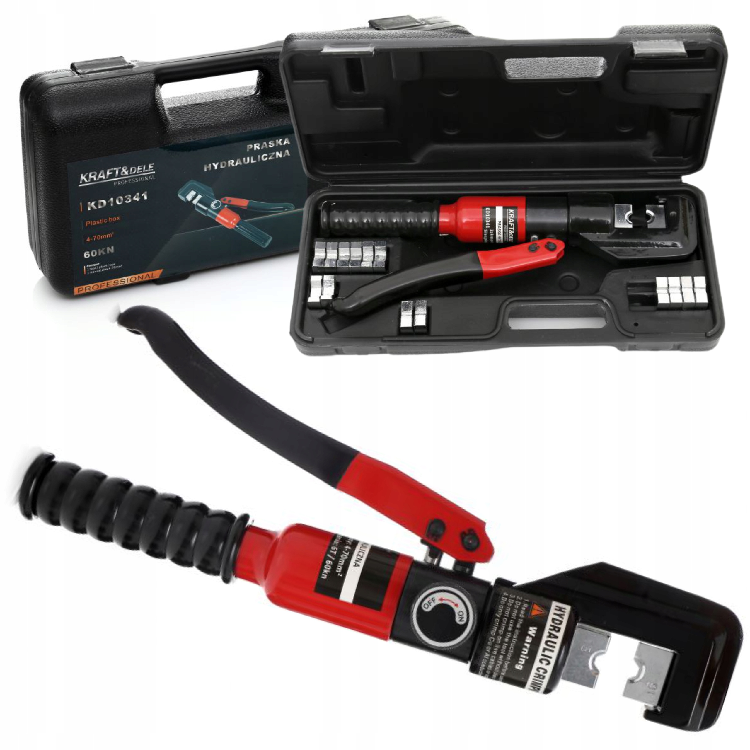 ZACISKARKA PRASKA PRASA DO KABLI LIN PRZEWODÓW HYDRAULICZNA 4 - 70mm2 ...