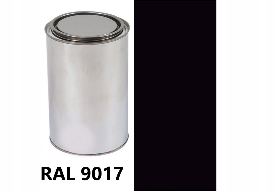 FARBA ALKIDOWA FTALOWA EMALIA LAKIER RAL 9017 PÓŁMAT16-40% CZARNY 1L ...