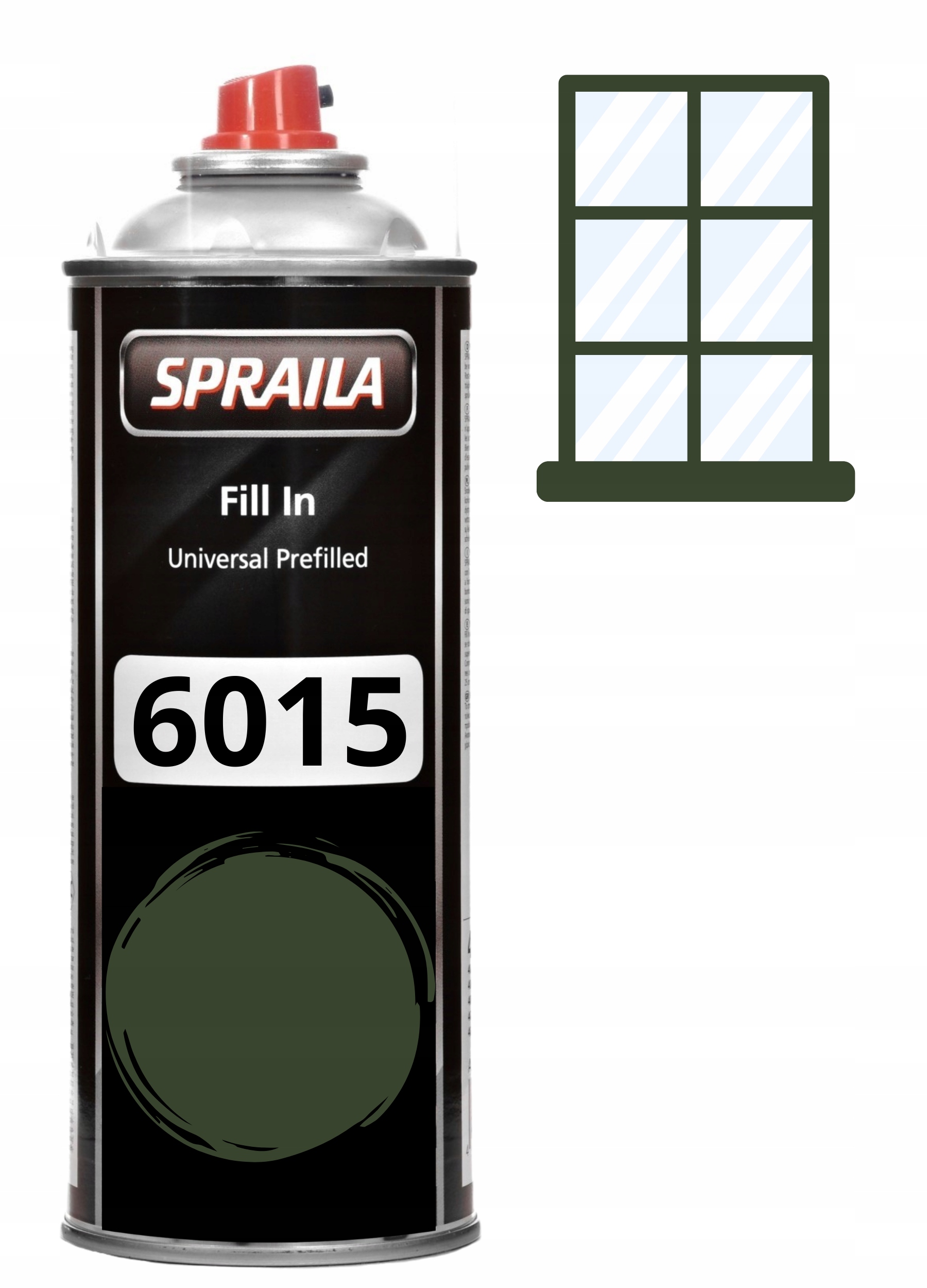 RAL 6015 POŁYSK OKNA DRZWI I PARAPETY PCV ABS FARBA LAKIER SPRAY 400ML ...