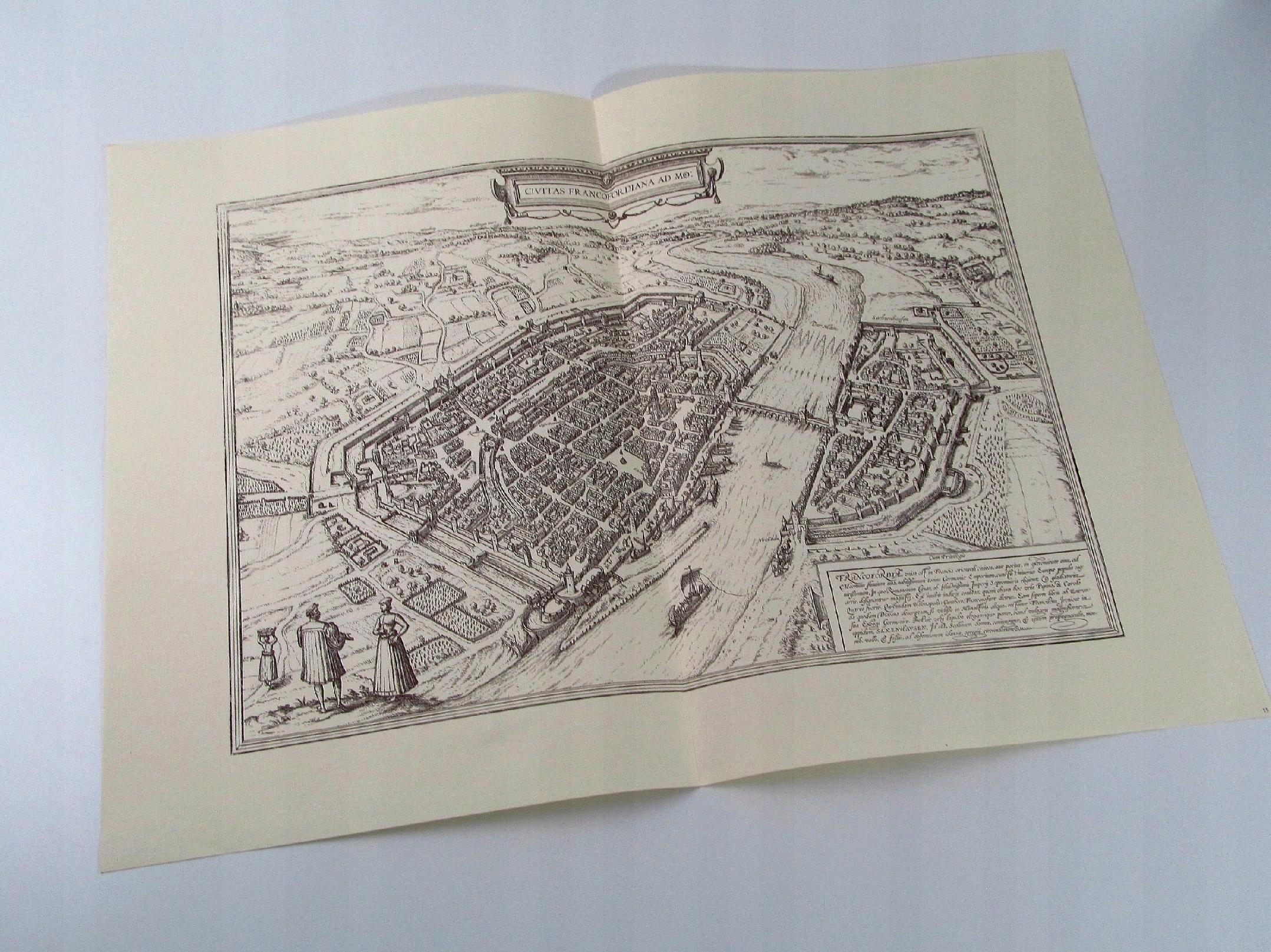 STARA MAPA GRAFIKA WIDOK MIASTA PAPIER CZERPANY 13 13718715725 - Allegro.pl