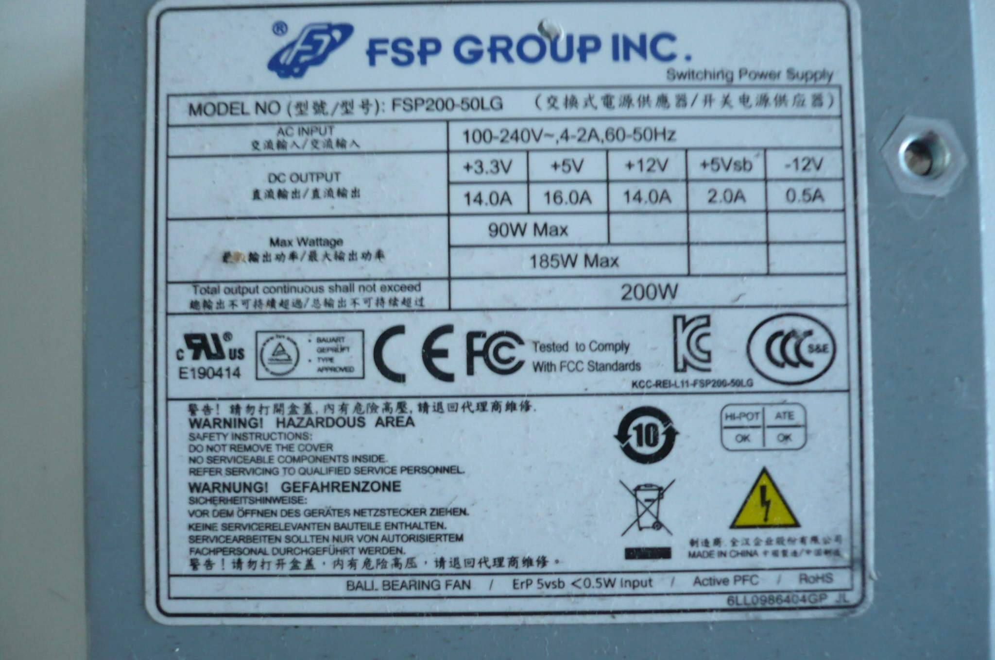 FSP FSP200-50LG 200W ATX 20PIN MOLEX SATA MINI-ITX w Warszawa - Sklep ...
