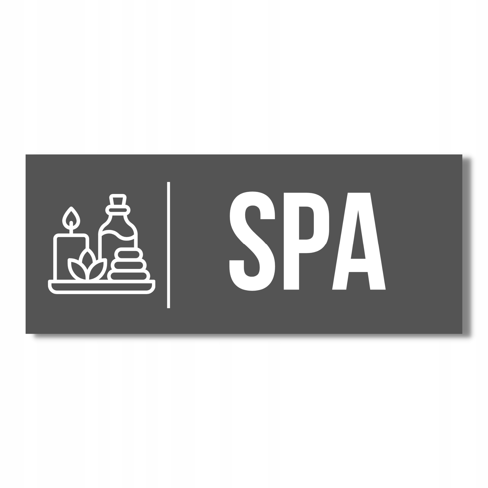 HLINÍKOVÁ CEDUĽA GRAFIT MAT NÁPIS A PIKTOGRAM SPA NA DVERE STENA 20X10 ...