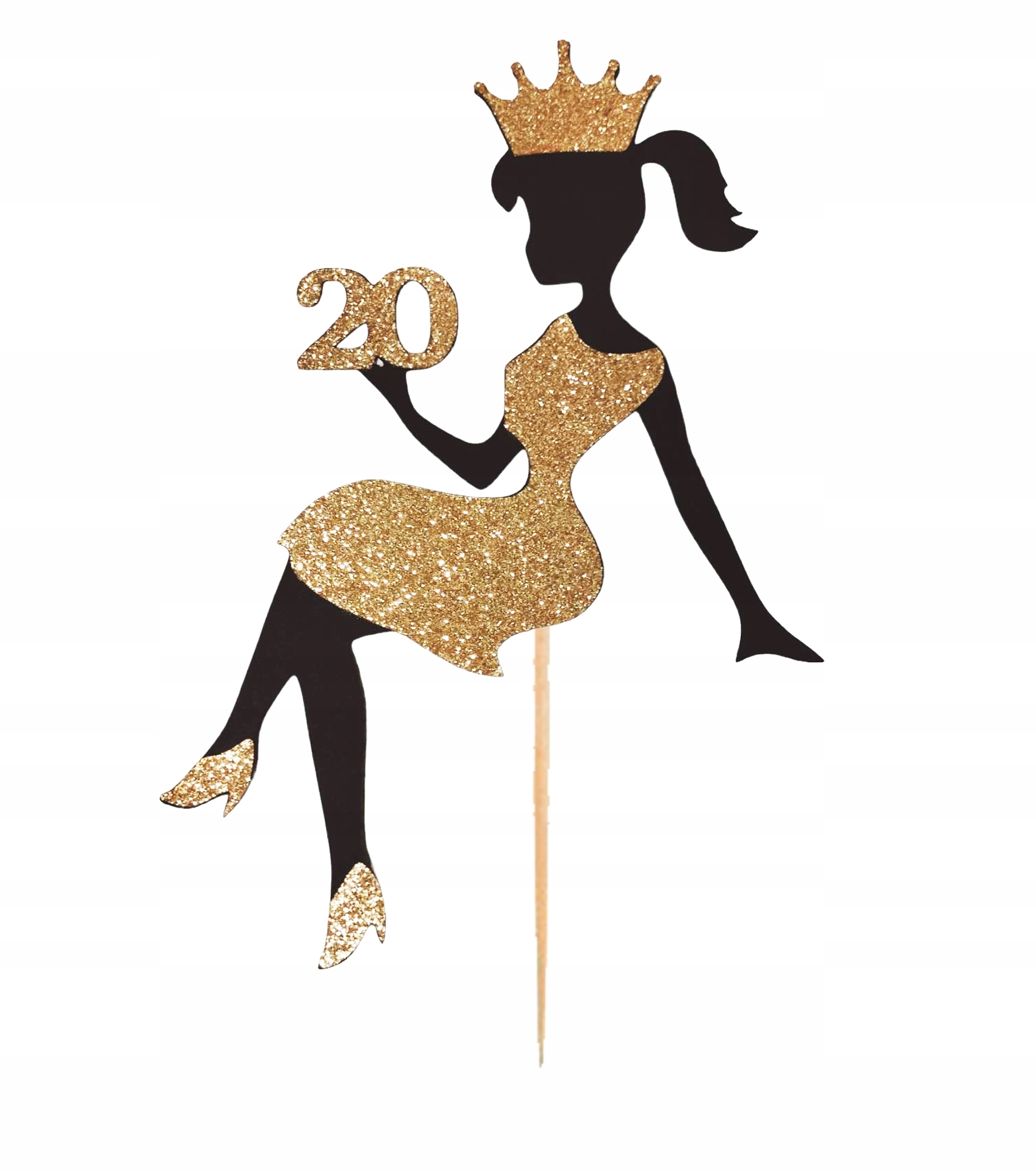 TOPPER TORT KOBIETA CZARNY 20 Z BROKATEM ZŁOTYM 13752417980 - Allegro.pl