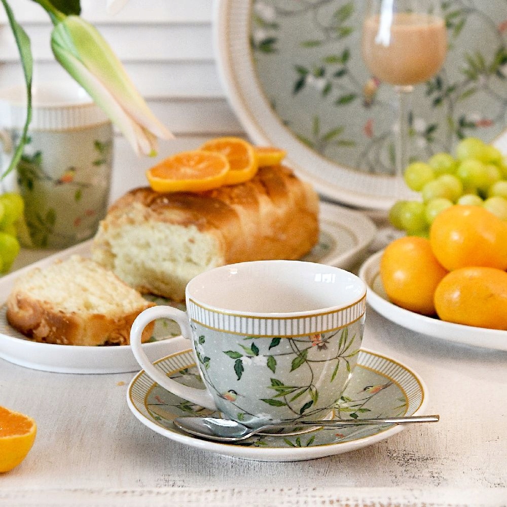 VILLA ITALIA Filiżanka ze spodkiem 240 ml NORIKO GREEN - VILLA ITALIA ...