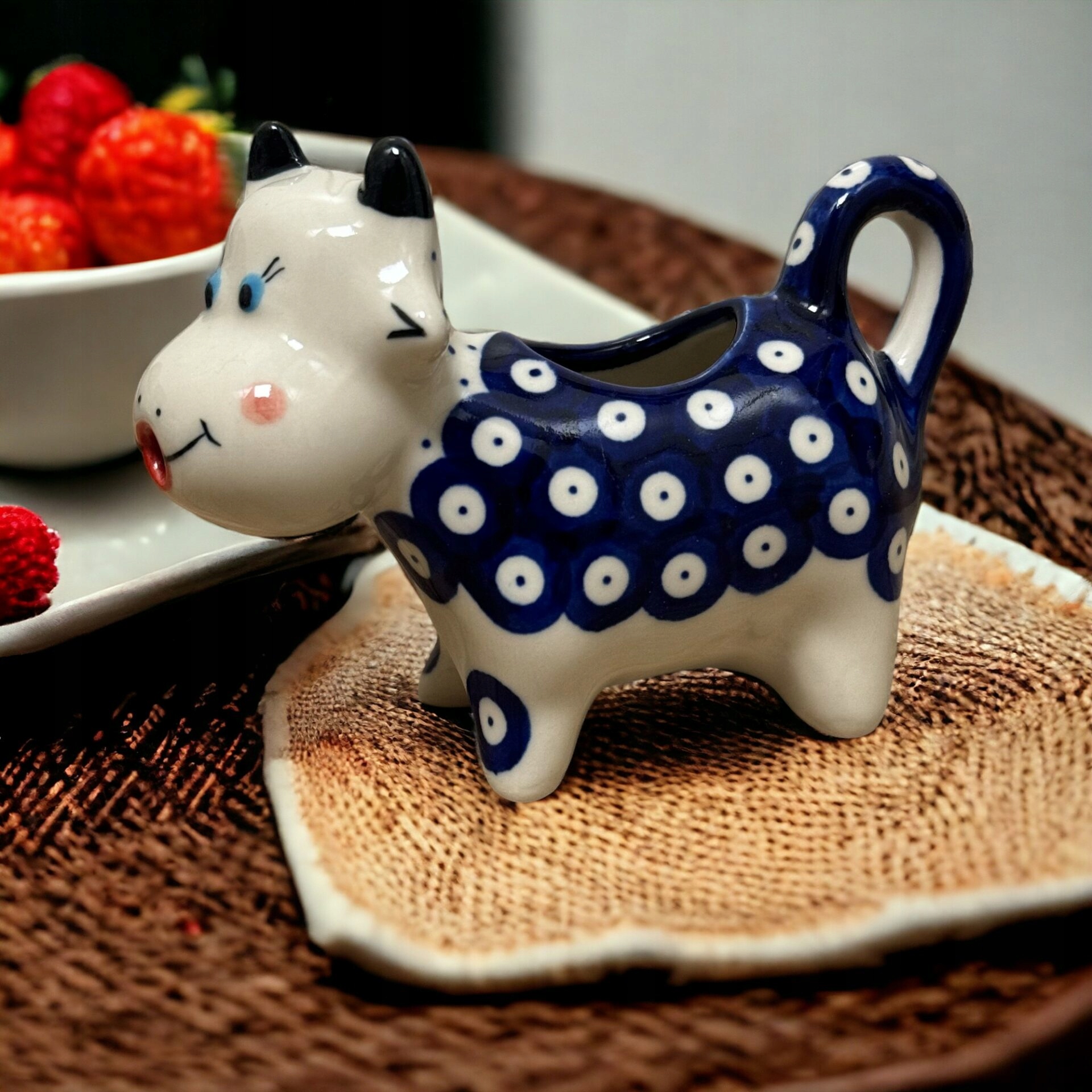 Mlecznik krowa mała, krówka Kropka dek. TKR Ceramika Bolesławiec (TKR ...
