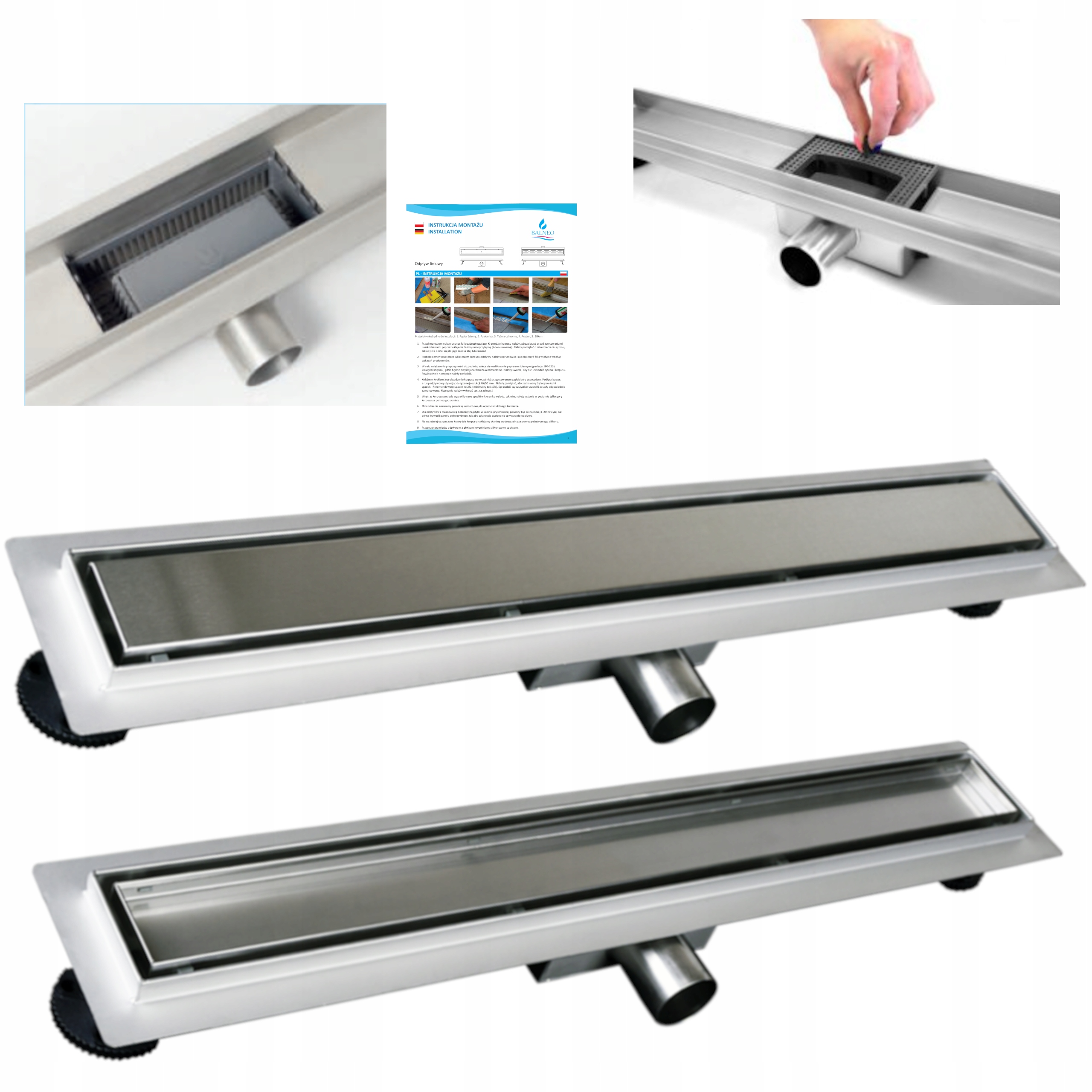 ODWODNIENIE LINIOWE 70 CM ODPŁYW SYFON NISKI RUSZT • Cena, Opinie ...