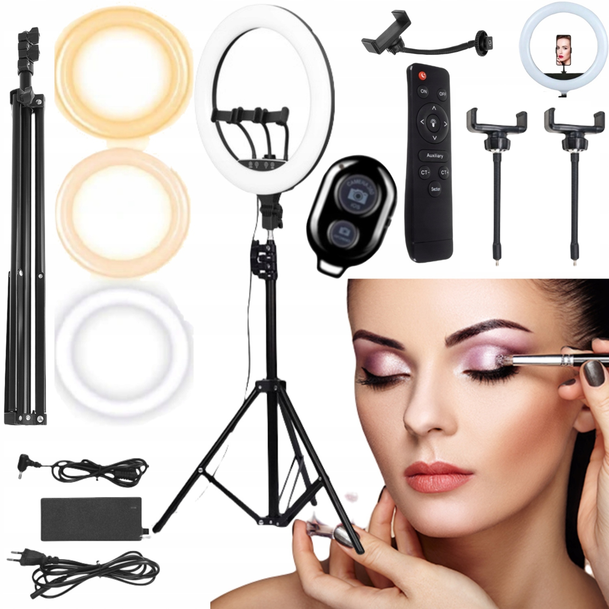 LAMPA PIERŚCIENIOWA LED 240W DUŻA MOCNA RING 45cm (5710413262265 ...