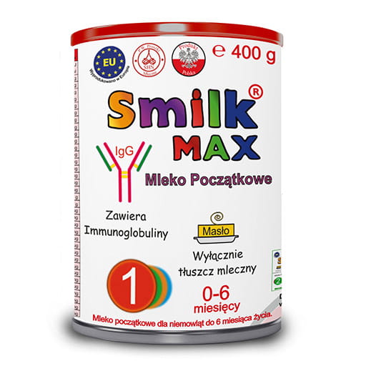 Smilk MAX 1 Mleko Modyfikowane Początkowe dla Niemowląt 400g ...